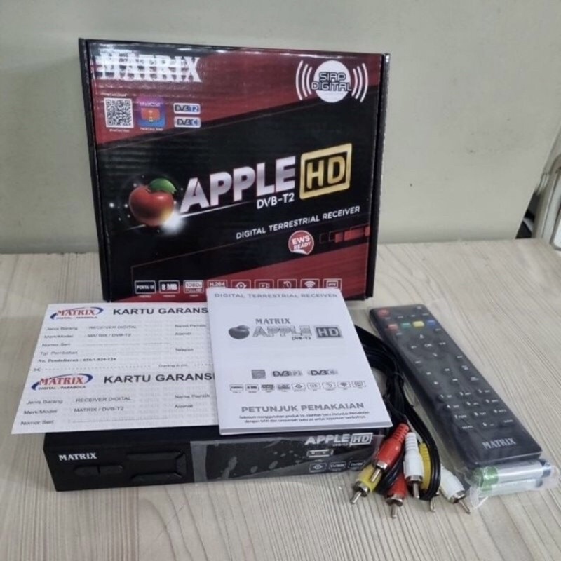 Jual STB Matrix original merah red apple HD set top box | Shopee Indonesia