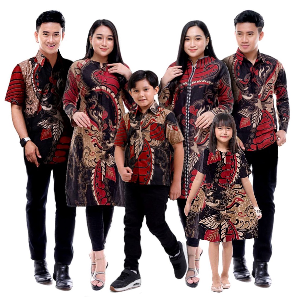 Jual Batik Couple Keluarga Modern Terbaru Premium Baju Batik Sarimbit ...