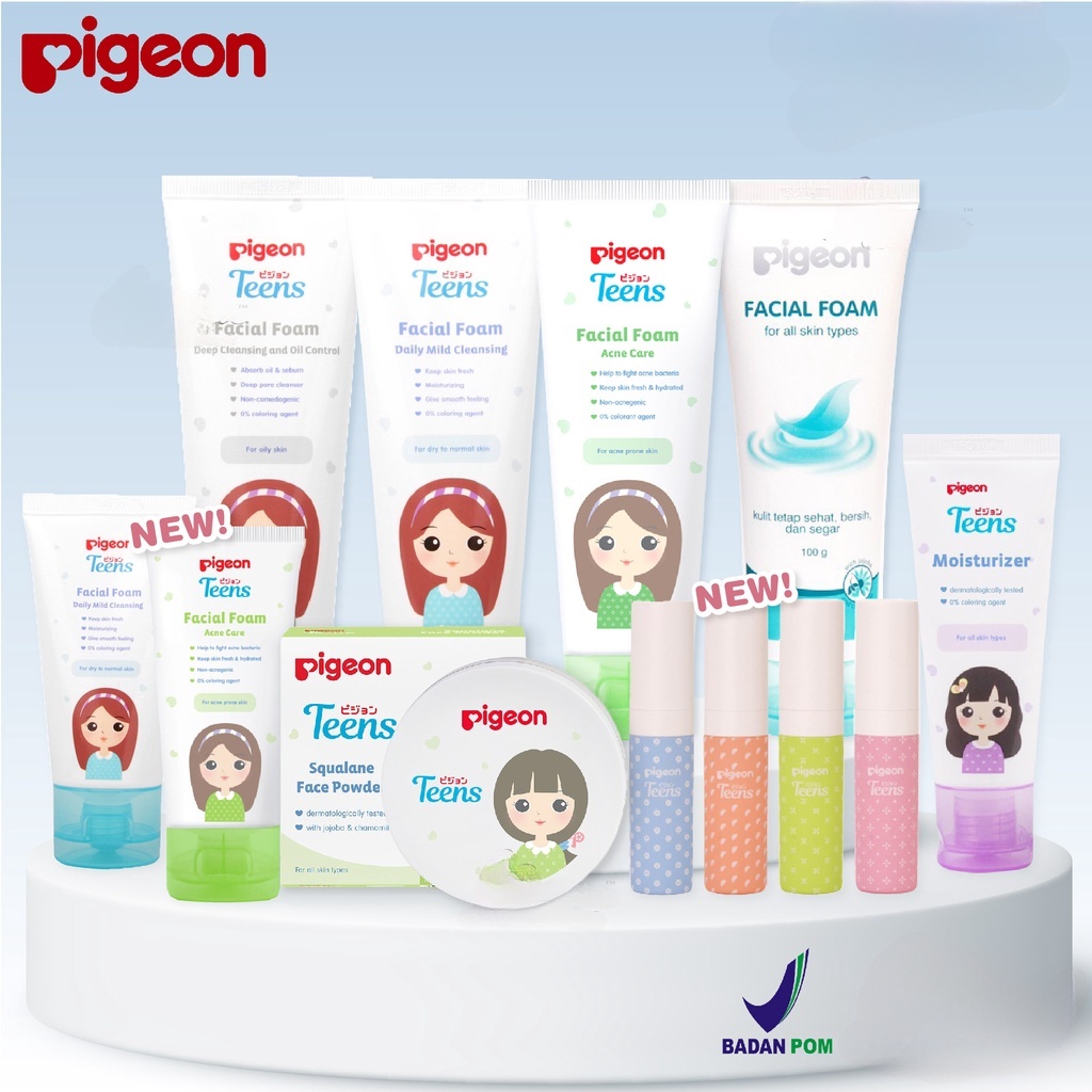 Jual PIGEON TEENS Facial Foam 40gr 100gr / Moisturizer 20ml / Squalane ...