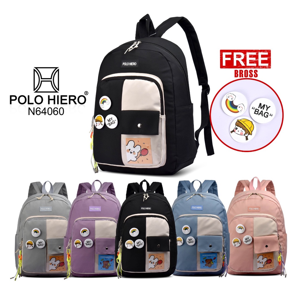 Jual (TGS) Tas Laptop Polo Hiero N64060 Tas Cewek Sekolah Import Tas ...