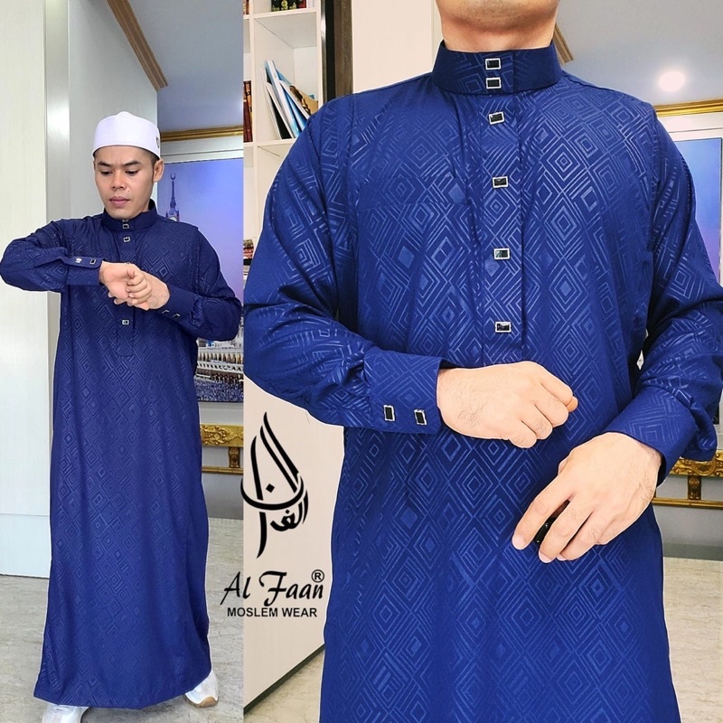Jual Jubah Gamis Pria Muslim Jubba emboss jubah muslim pria gamis ...