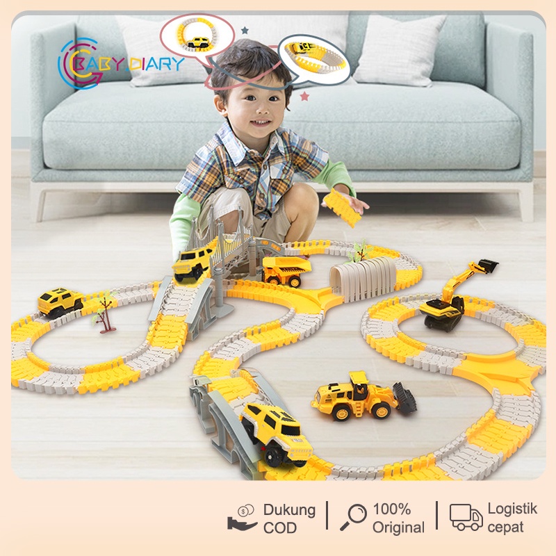 Jual [COD] Mobil mainan trek listrik / mainan edukasi anak melacak ...