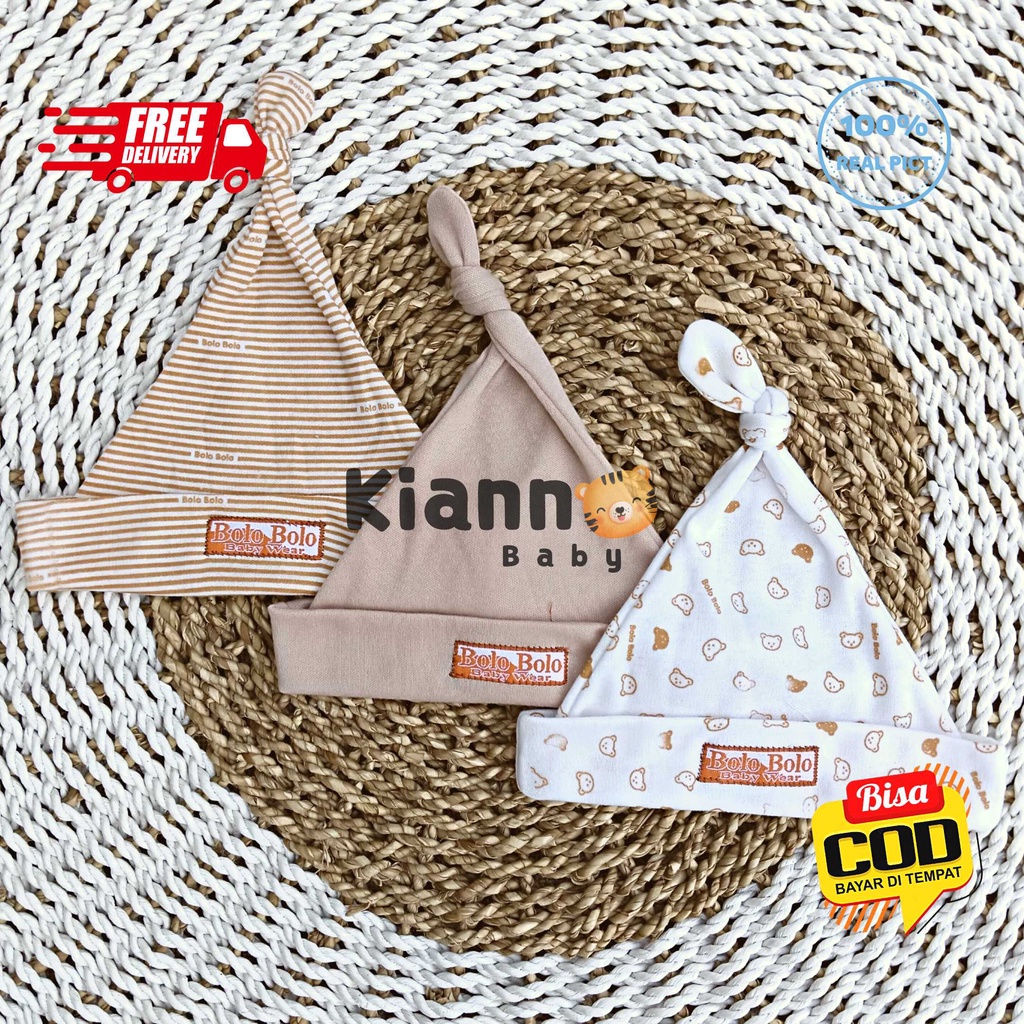 Jual 3 Pcs Topi Kupluk Bayi Baru Lahir Bayi Newborn 0 - 3 Bulan SERIAN ...