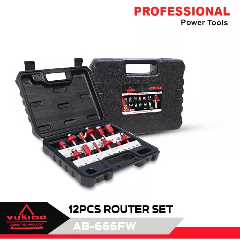 Jual Promo!!! Mata Profil Kayu 1/4" BELTER Mata Router Bit Set 12pcs ...