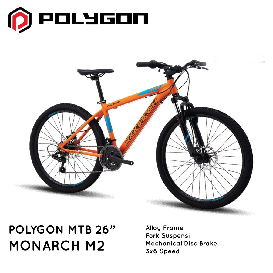 Jual SEPEDA MTB POLYGON MONARH M2 26 INCH 3X6 SPEED | Shopee Indonesia