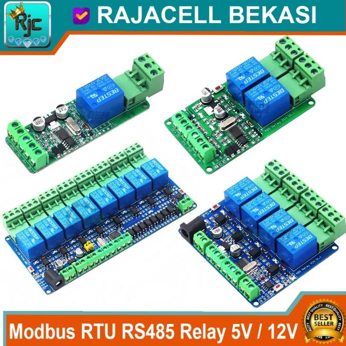 Jual Modbus RTU RS485 Relay Module 5V 12V 1 2 4 8 Channel TTL ...
