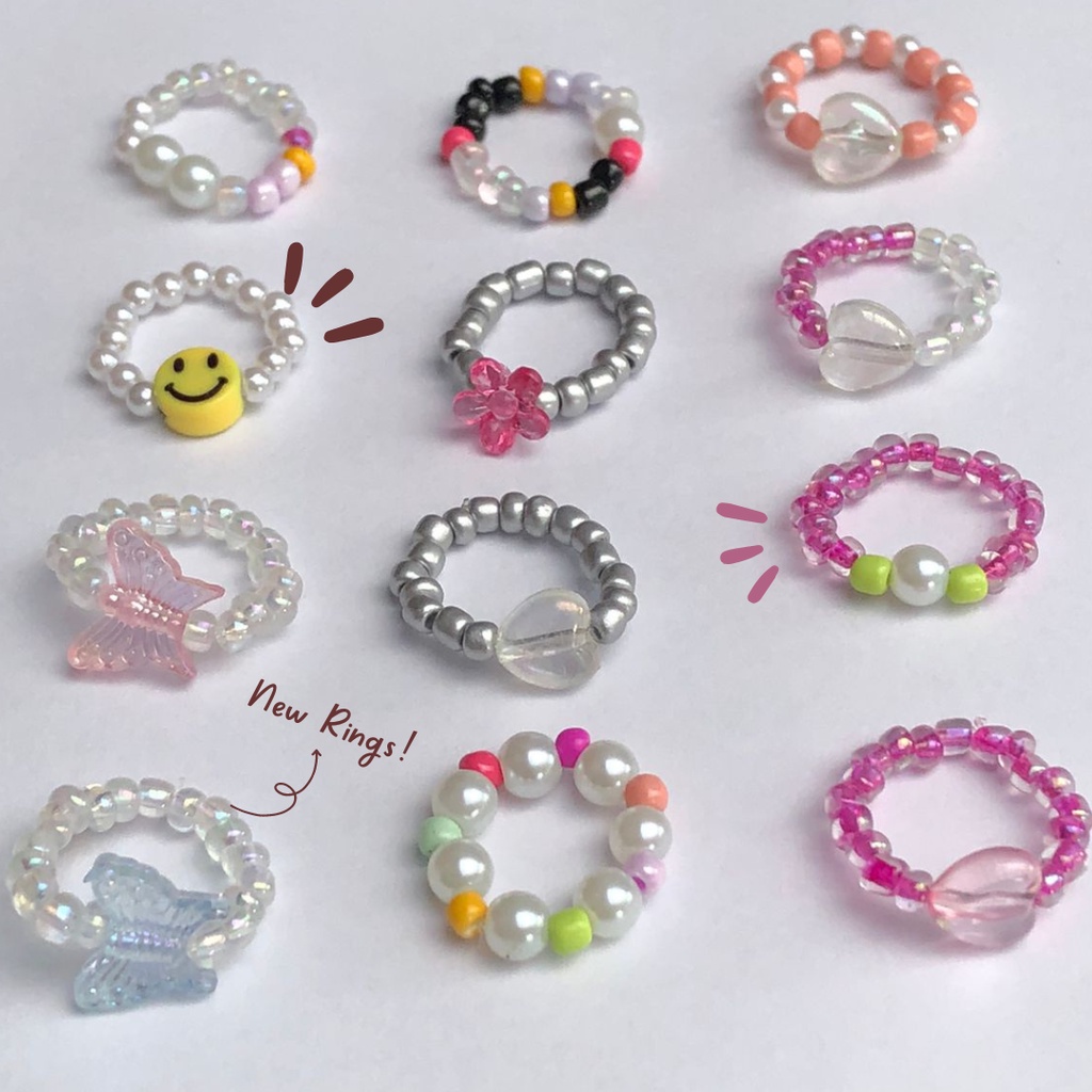 Jual Ring Beads| cincin manik-manik|Ring beads aesthetic | Shopee Indonesia