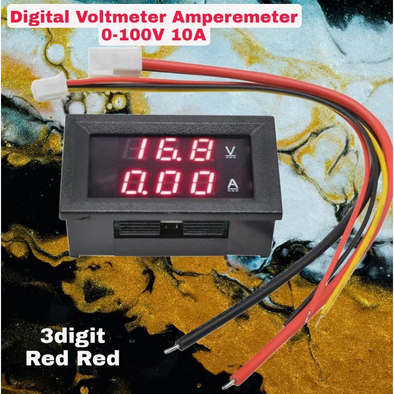 Jual DC 0V~100V 10A Digital Voltmeter Amperemeter Tampilan Ganda | Shopee Indonesia