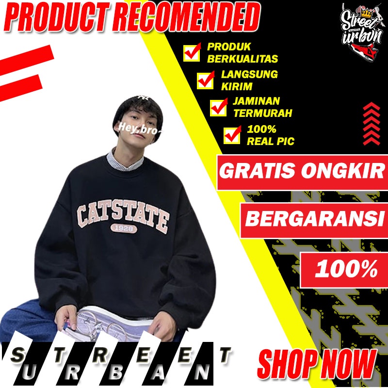 Jual Street Urban SU 46 Jaket Switer Sweter Crewneck Hitam Black Putih ...