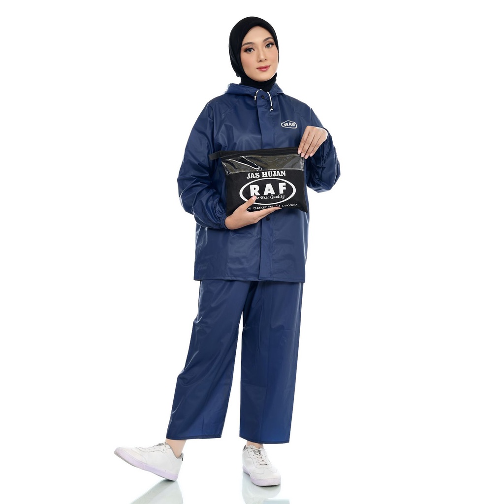 Jual Raf Jas Hujan Pria Wanita Setelan Baju Celana Warna Kain Pvc 025 Tebal Elastis dan Anti air ...