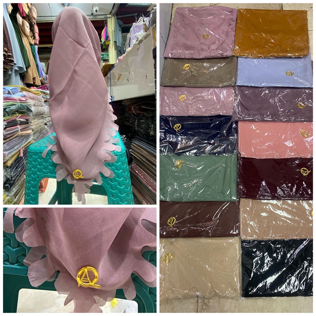 Jual [fafi] Rs Hijab Segiempat Hijab Kening Laser Cut Jari Ready