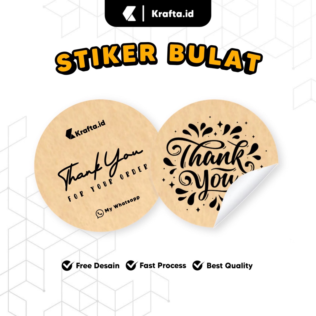Jual Cetak Stiker Bulat Label Makanan Label Makanan - Stiker Kraft ...