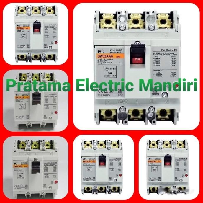 Jual CIRCUIT BREAKER MCCB BW32AAG 3P 3A 5A 10A 15A 20A 30A FUJI ...