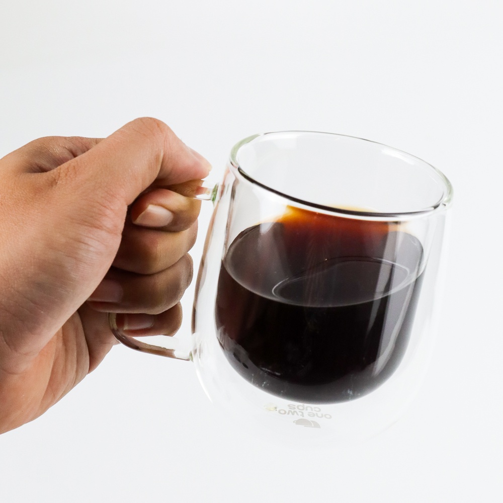 Jual Gelas Cangkir Kopi Anti Panas Double-Wall Borosilicate Glass Round Series 300ml | Shopee ...