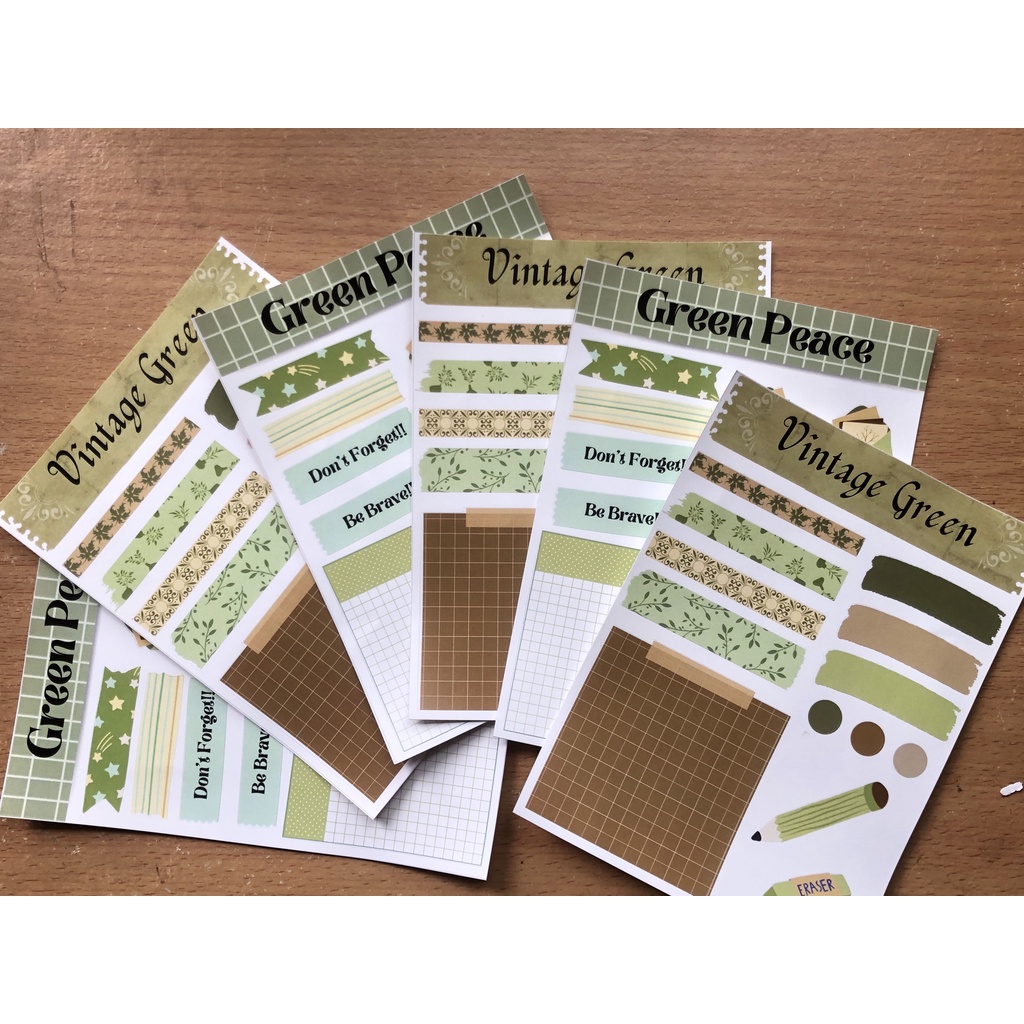 Jual Sticker Journal Kit | Stiker Jurnal Kit Photobook Green | Shopee ...