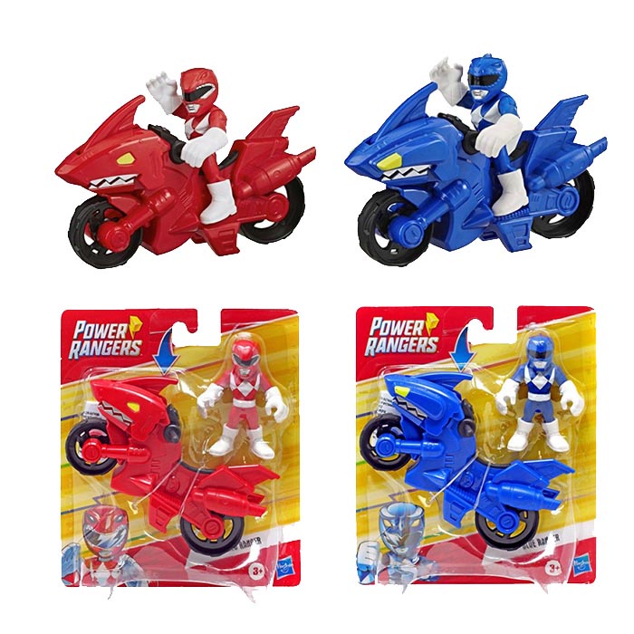 Jual Power Rangers Playskool Heroes Red Blue Ranger & Cycle Figure with ...