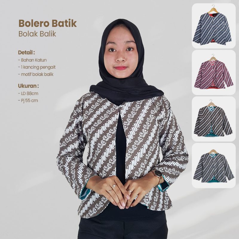 Jual Bolero/Outer Motif Batik Soft Bolak Balik - Joglo Batik | Shopee ...