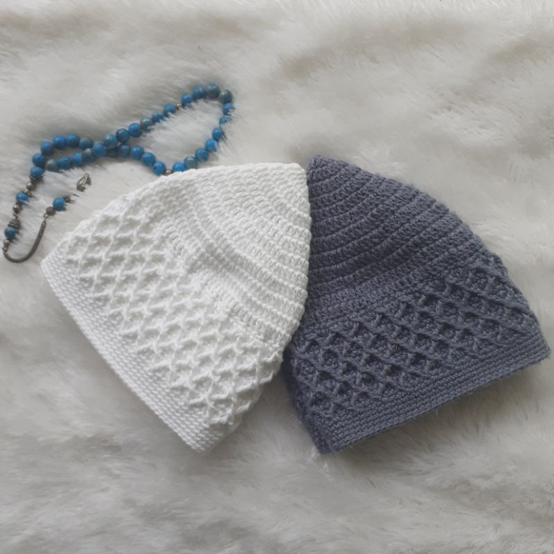 Jual Peci rajut motif wajik polos peci rajut anak peci rajut dewasa ...