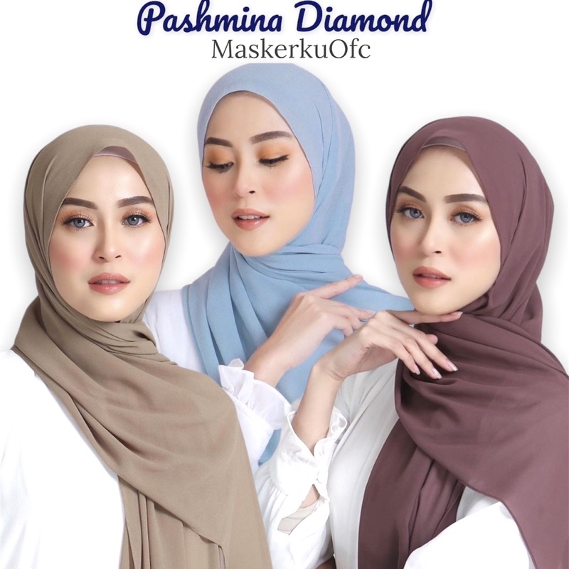Jual Hijab Pashmina Diamond Crepe Premium 180x75 / Jilbab Pasmina ...