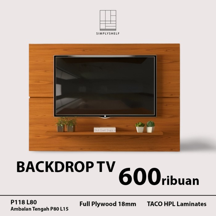 Jual Meja Tv Backdrop Tv - Custom Plywood Hpl | Shopee Indonesia