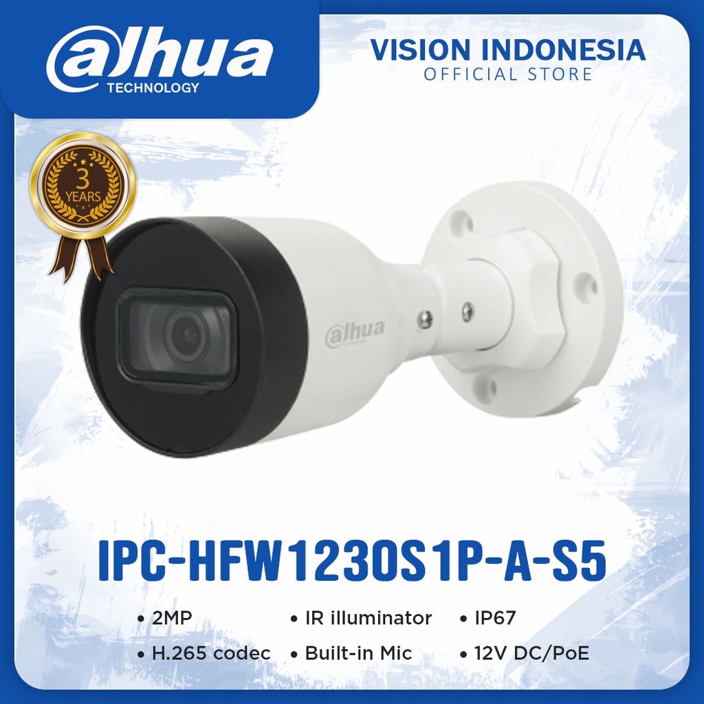 Jual DAHUA IPC-HFW1230S1P-A-S BUILD IN MIC AUDIO DAHUA IPC HFW1230 S1P ...