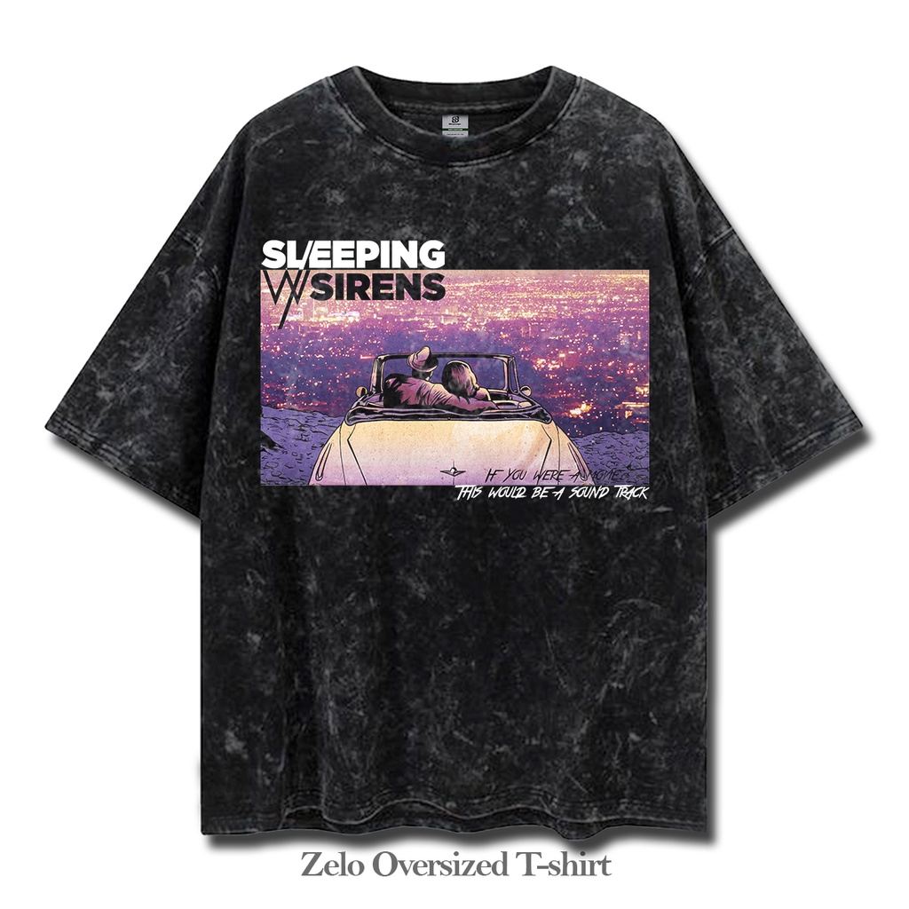 Jual Sleeping With Sirens Oversized T-Shirt Stone Wash Kaos Oversize ...