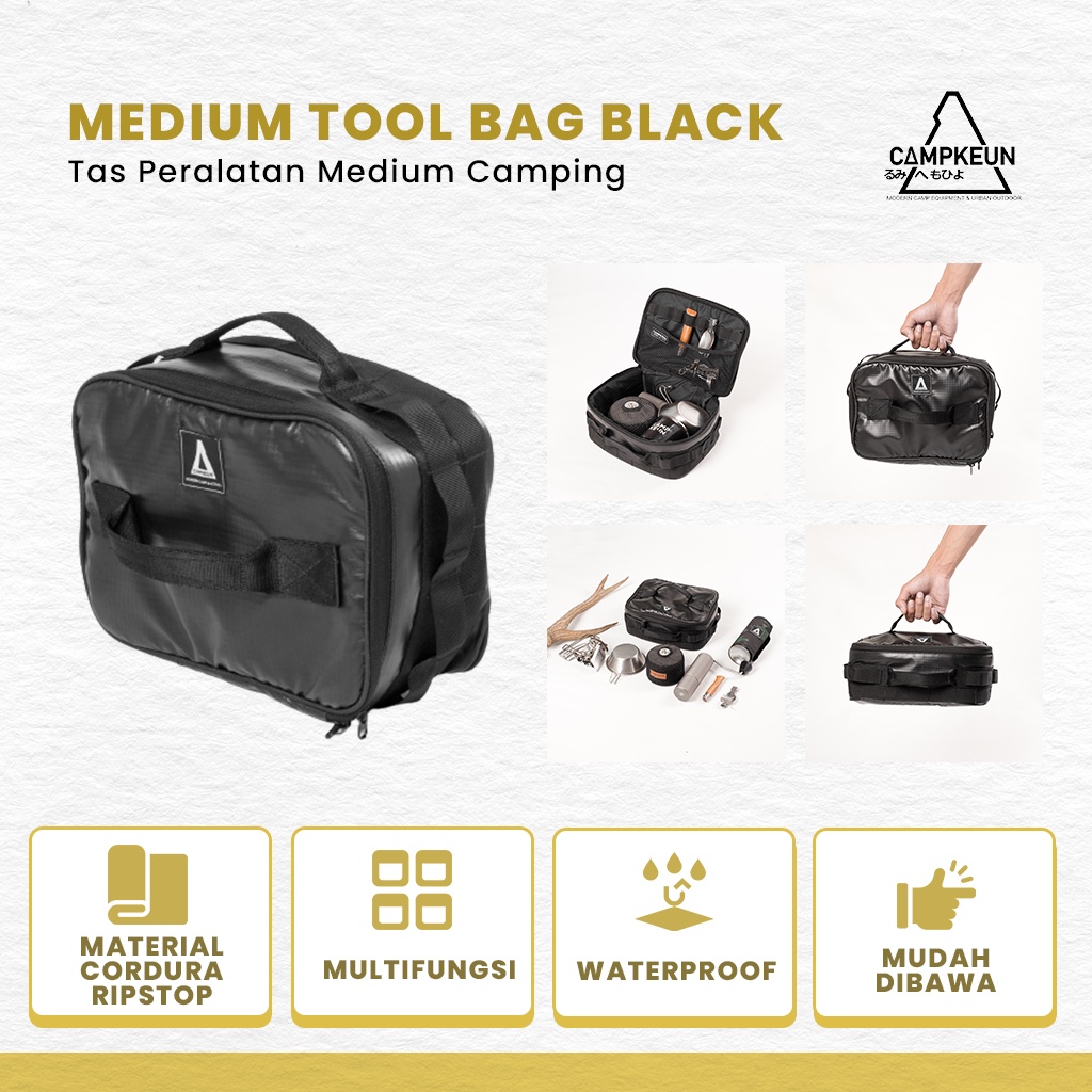Jual Medium Tool Bag Black - Tempat Penyimpanan Peralatan Ready Stock ...