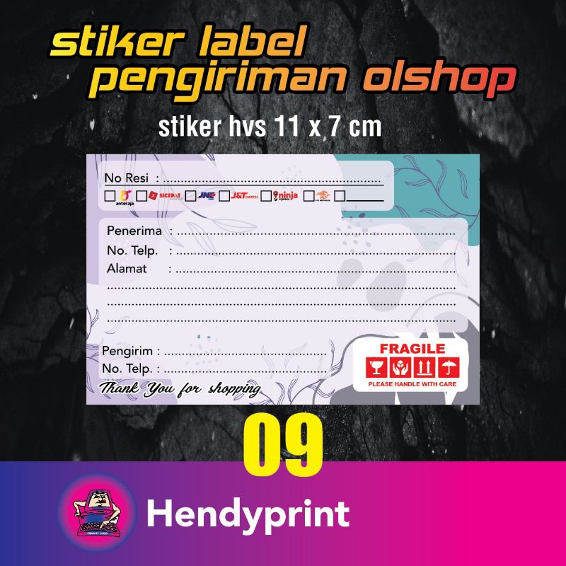Jual stiker label pengiriman paket /stiker pengiriman olshop / stiker ...