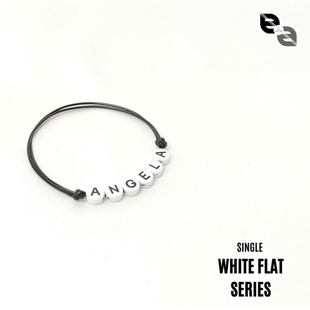 Jual Gelang Custom Nama Huruf Putih Bulat Pipih Gelang Tangan Tali ...