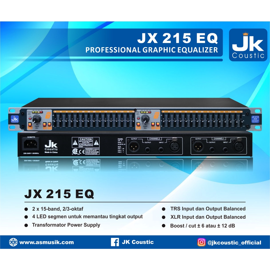 Jual Equalizer JX 215 EQ JK Coustic ekualizer jx 215eq | Shopee Indonesia