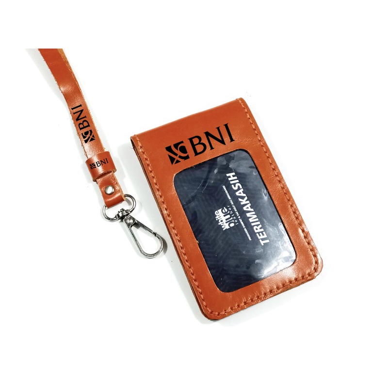 Jual Name Tag Kulit Sapi Warna Tan Logo Bank BNI - Lanyard Bergaransi ...
