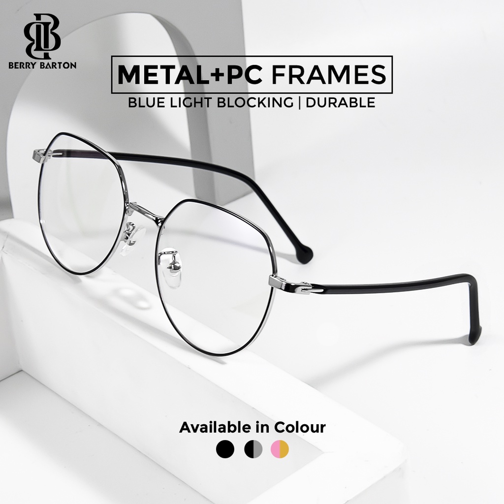 Jual Berrybarton Kacamata Oval Metal PC Lensa Minus Anti Radiasi Blueray Photocromic Pria Wanita ...
