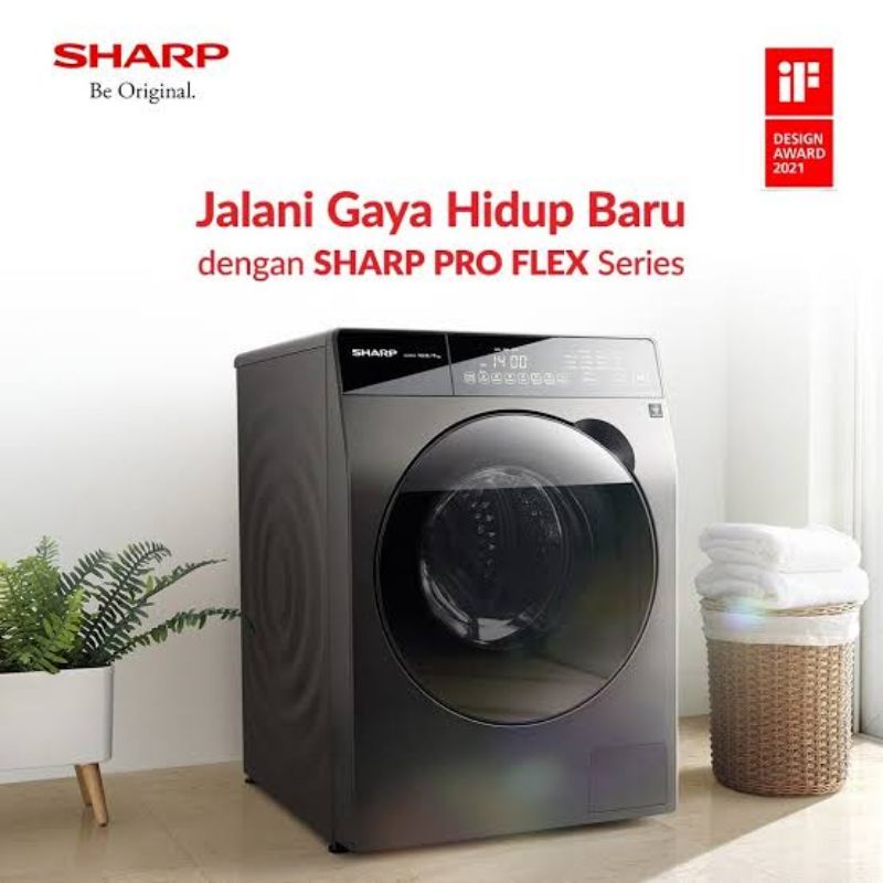 Jual SHARP ES-FL1410DPX MESIN CUCI FRONT LOADING INVERTER 10.5 KG DRYER 7 KG ESFL1410DPX ...