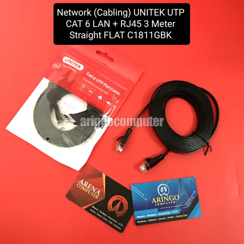 Jual Network (Cabling) UNITEK UTP CAT 6 LAN + RJ45 3 Meter Straight ...