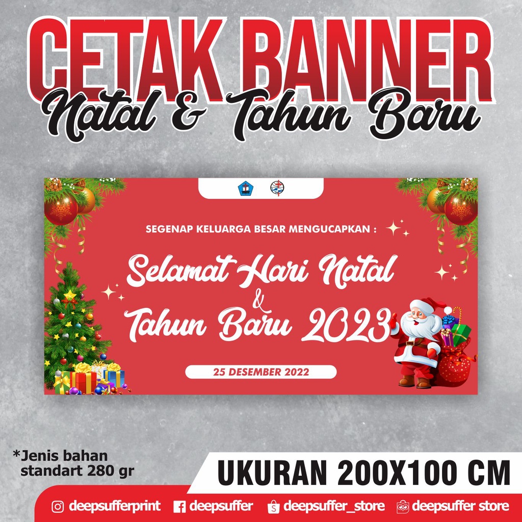 Jual CETAK BANNER / SPANDUK / BALIHO - NATAL DAN TAHUN BARU UKURAN ...