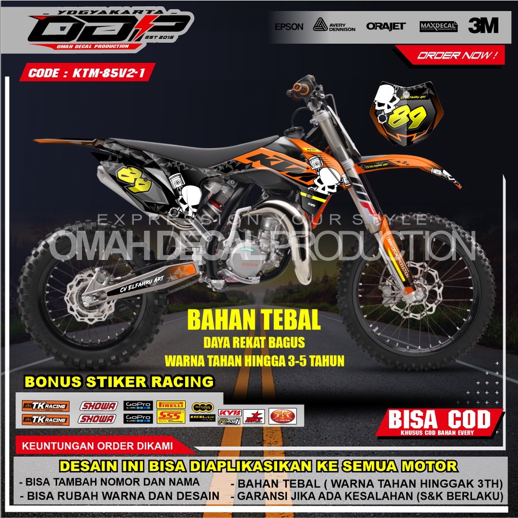Jual DECAL KTM 250 FULL BODY DEKAL BODY SET KTM 85 2013 - 2016 EXC 2020 ...
