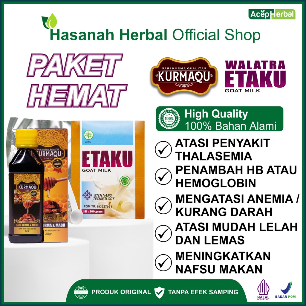 Jual Obat Thalasemia Penambah Hemoglobin Dan Anemia KurmaQu Plus ...