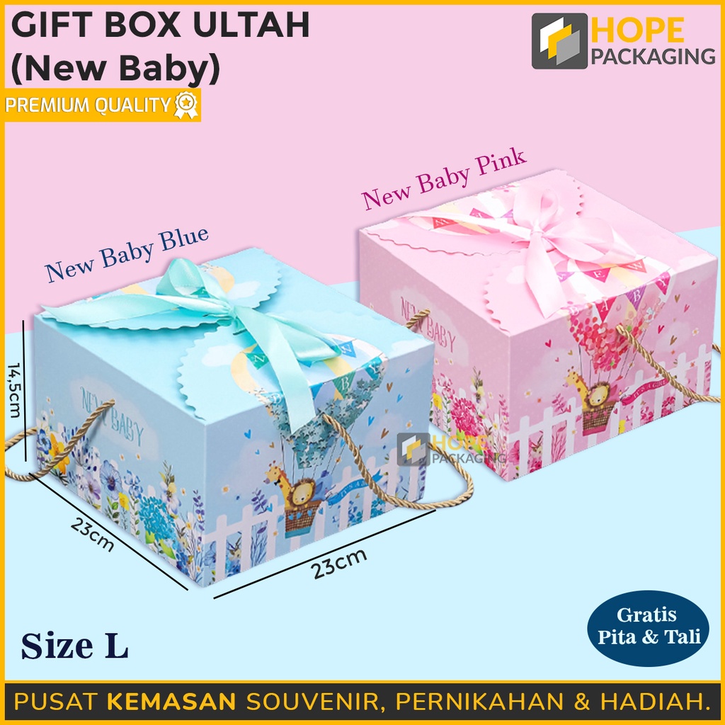 Jual Gift Box Baby Girl/Baby Boy + Pita Tali / Kotak Hampers / Dus ...