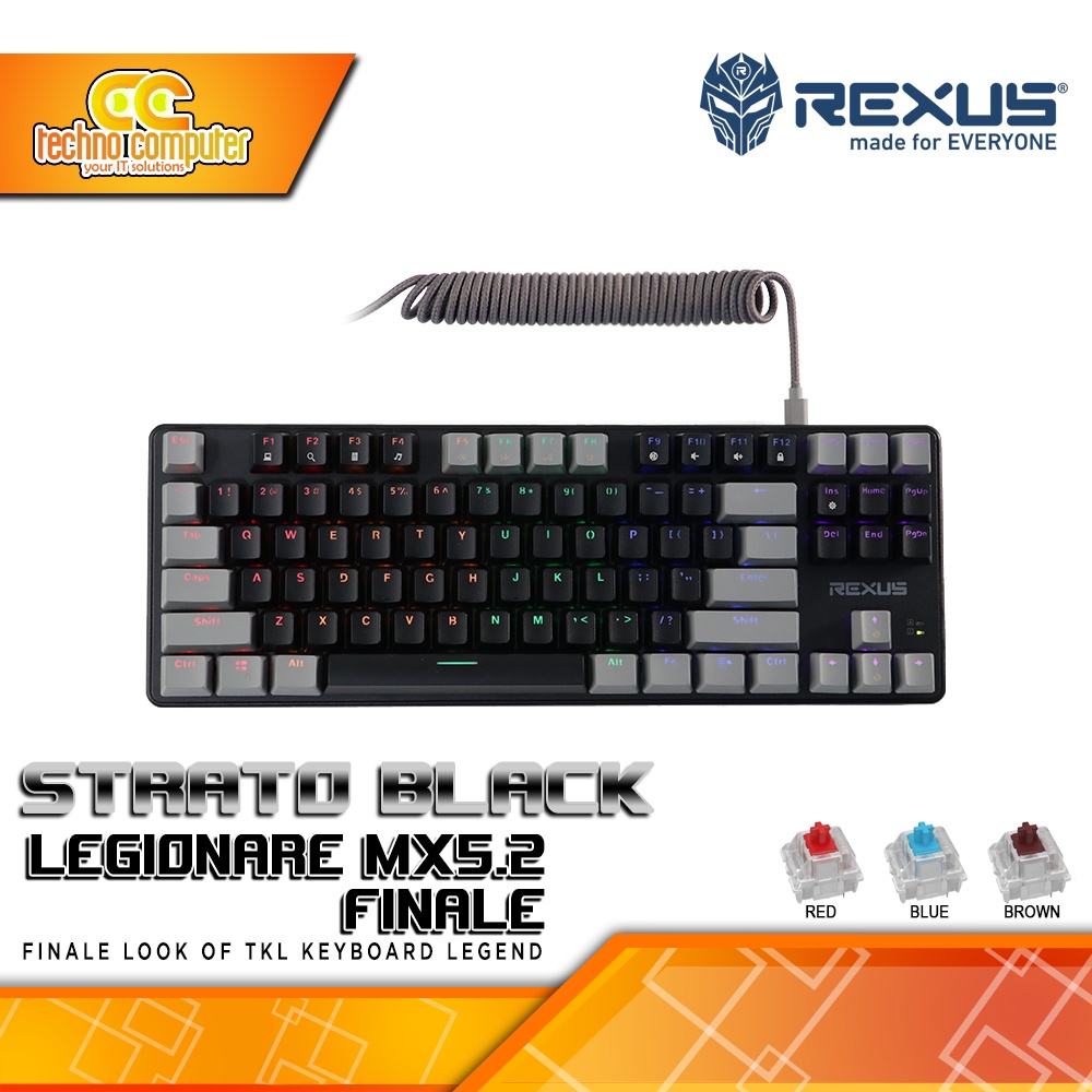 Jual REXUS LEGIONARE MX5.2 FINALE TKL Black/Grey RGB Mechanical ...