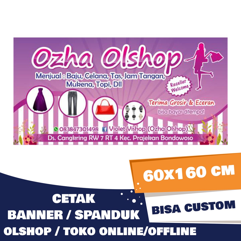 Jual Cetak Banner Olshop Usaha Bisnis Spanduk Toko Online Shop Free ...