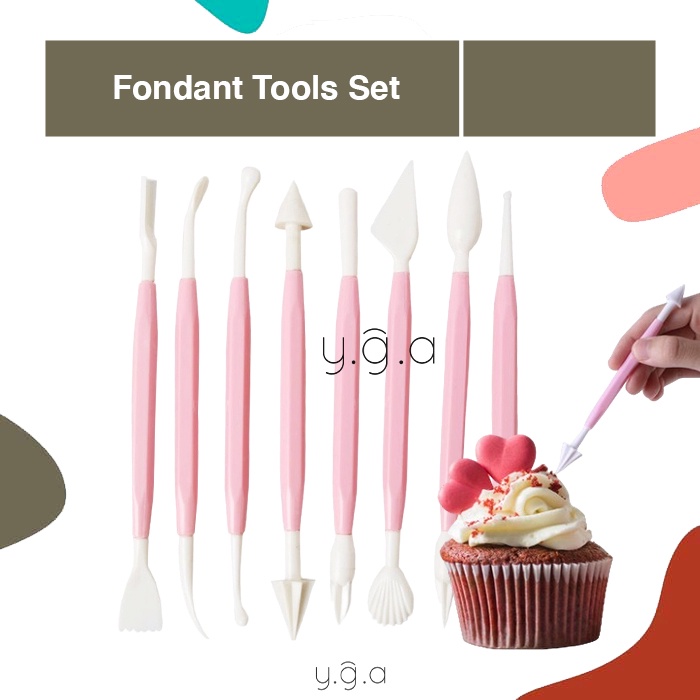 Jual Fondant Tools Set (8pcs) / Alat Dekorasi Kue | Shopee Indonesia