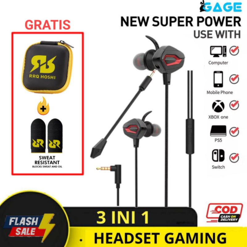Jual GRATIS BOX RRQ HOSHI - HEADSET EARPHONE GAMERS WITH MIC STREO BASS ...