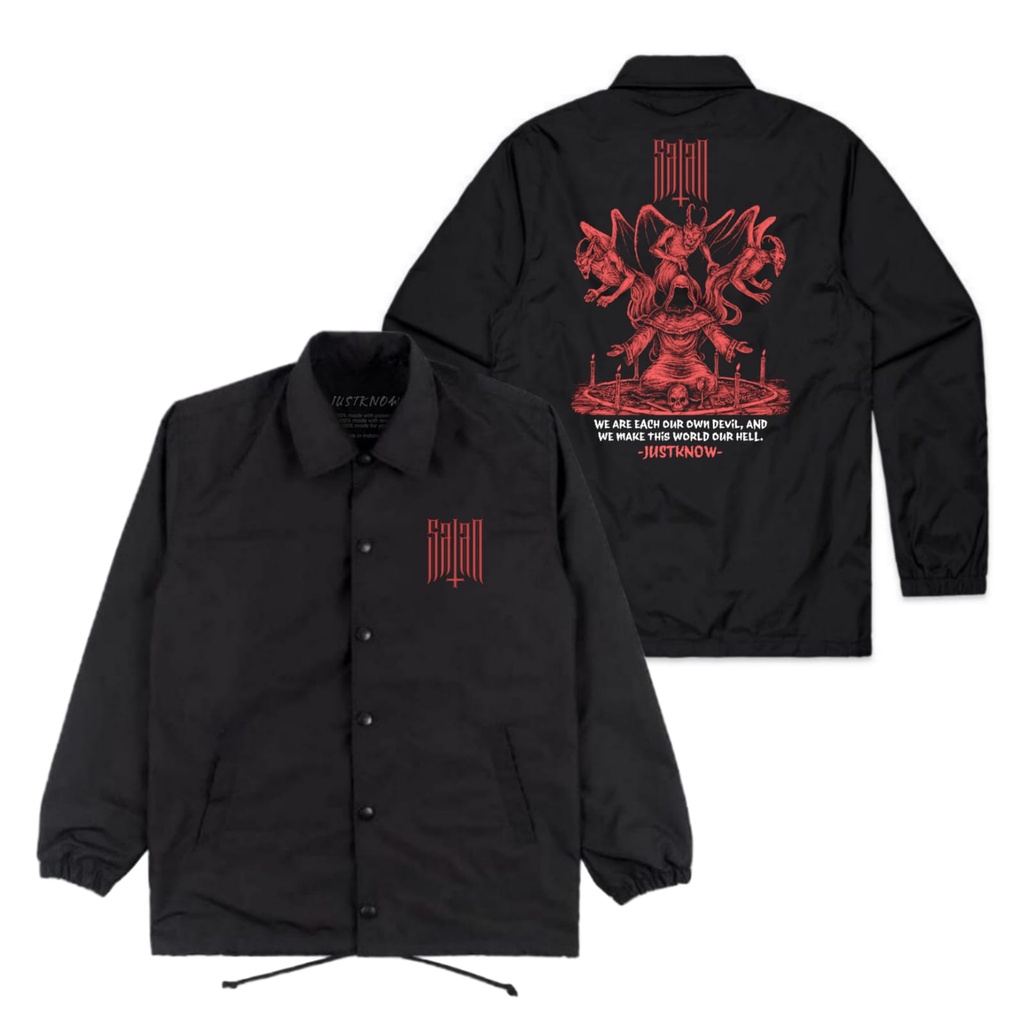 Jual Justknow Coach Jacket Satanic Hitam Jaket Satanic Vol 19 | Shopee ...