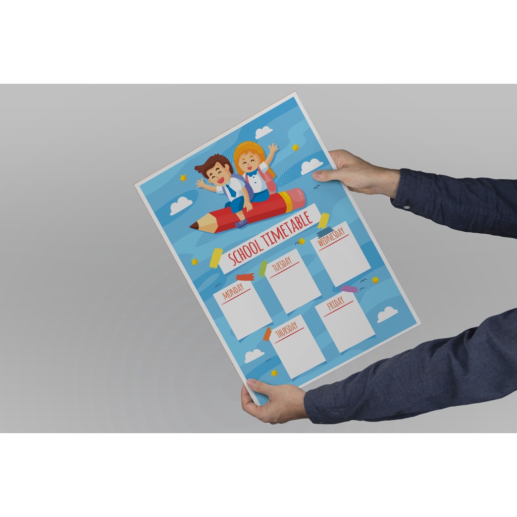 Jual Jadwal Pelajaran / School Time Table Poster atau Stiker A3+Custom ...
