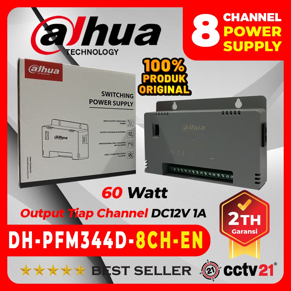 Jual DAHUA Adaptor PSU Power Supply Switching 8CH 60W DH-PFM344D-8CH-EN ...
