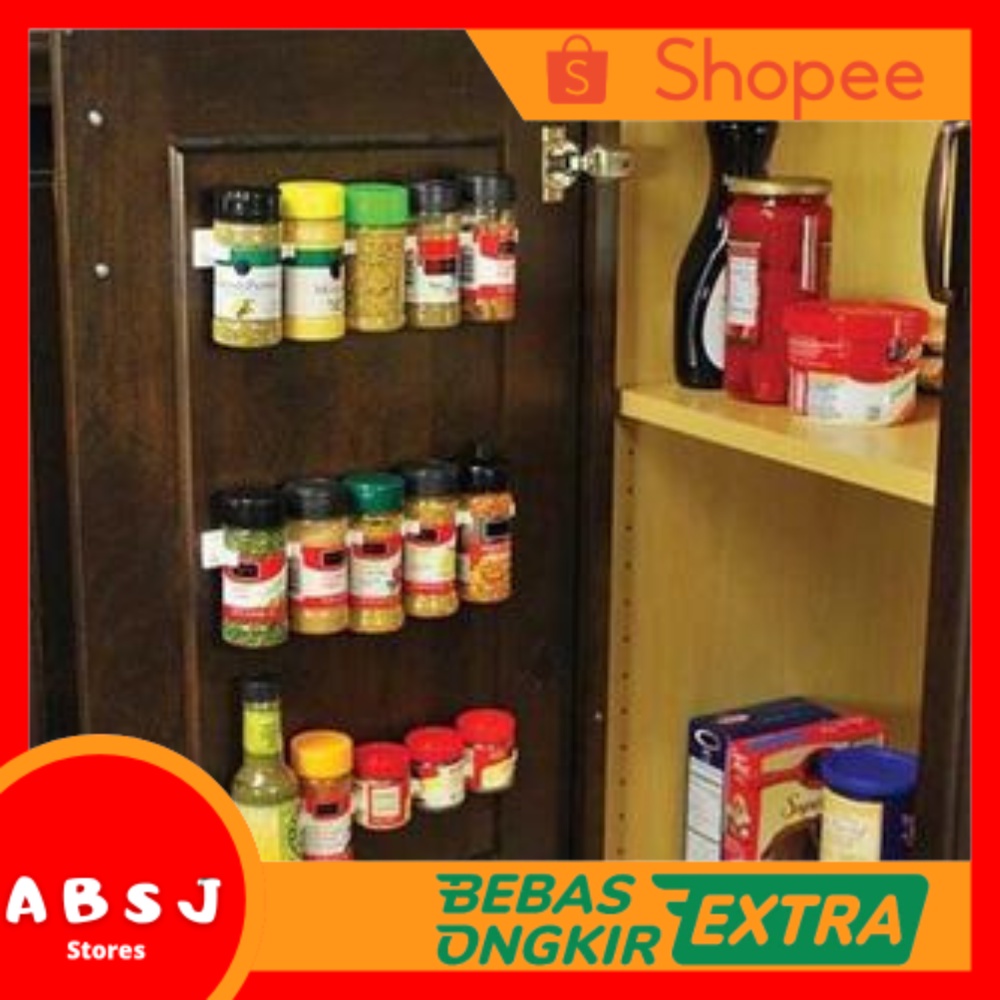 Jual ABSJ- Rak Gantung Pintu Lemari Botol Bumbu Dapur Storage Rack 4 ...