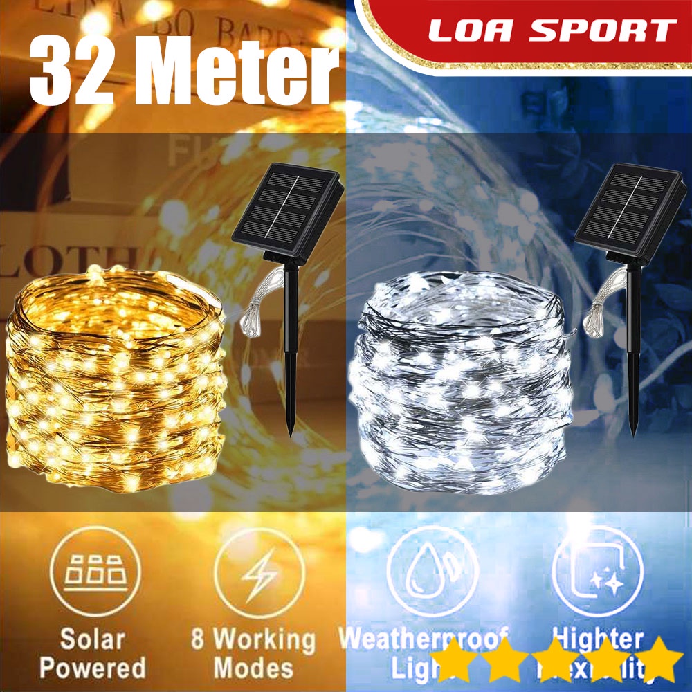 Jual Lampu Hias LED String 32 Meter Outdoor Waterproof Solar Panel 8 ...