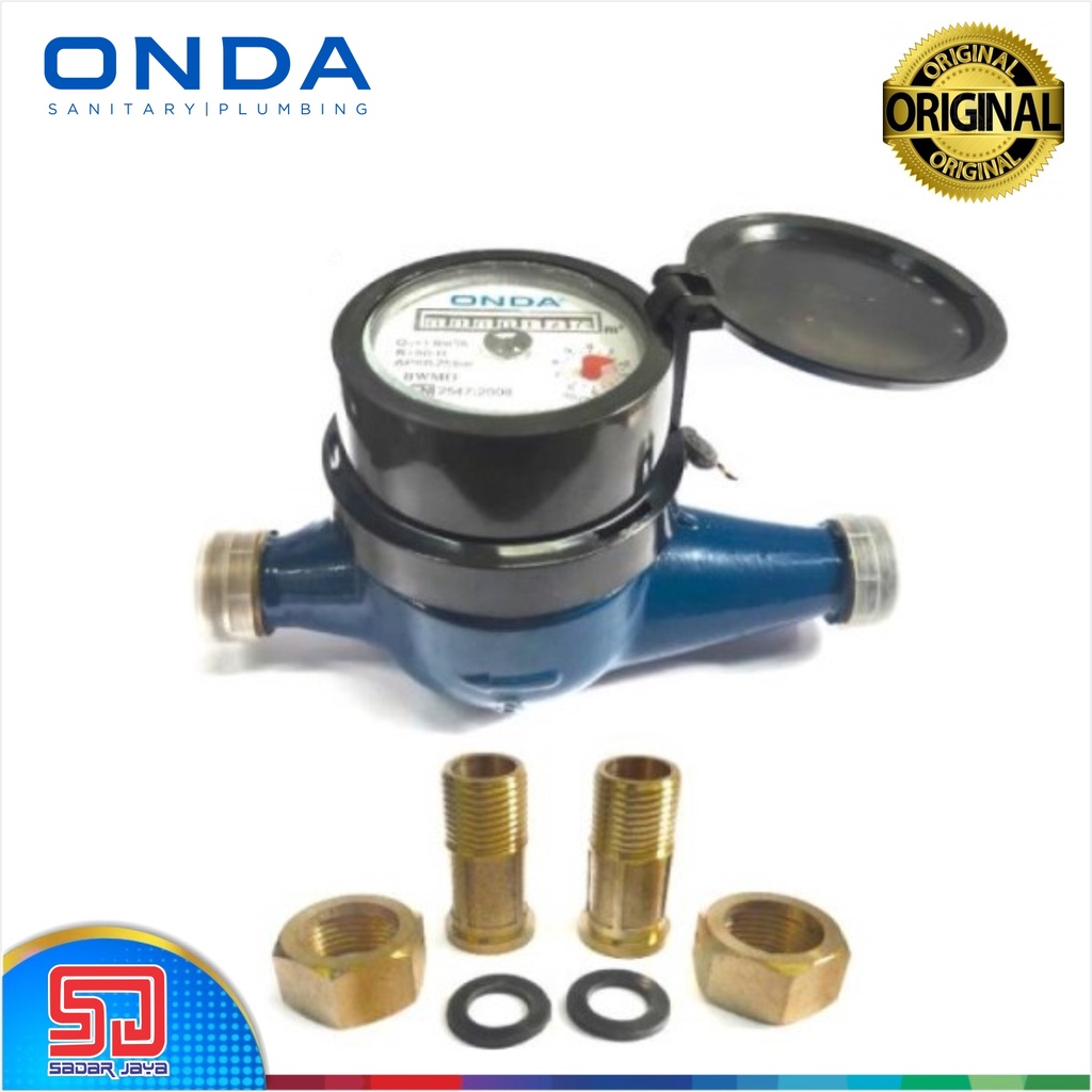 Jual ONDA Water Meter Brass Meteran Air PDAM PAM 1/2" SNI Kuningan ...