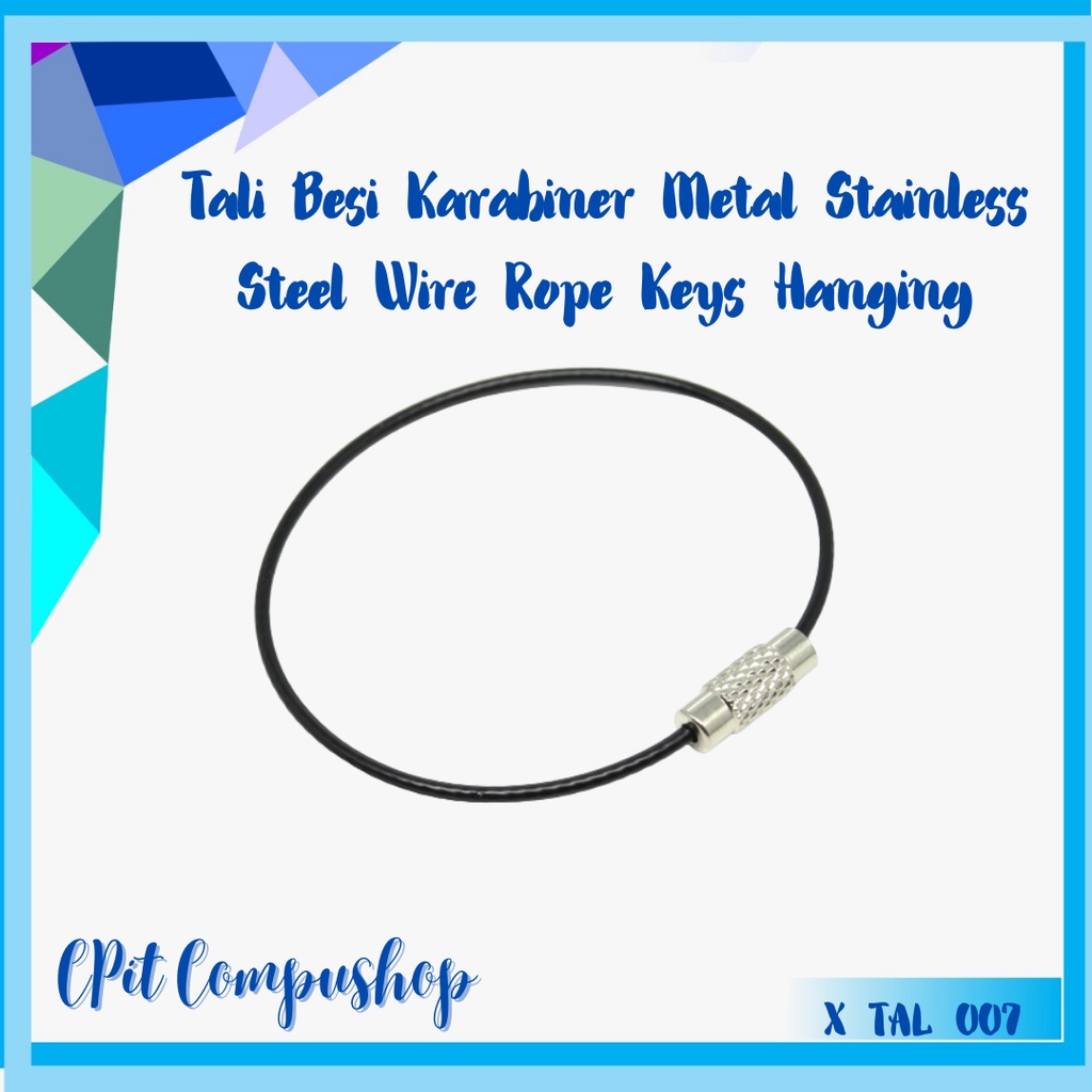 Jual Tali Besi Karabiner Metal Stainless Steel Wire Rope Keys Hanging ...