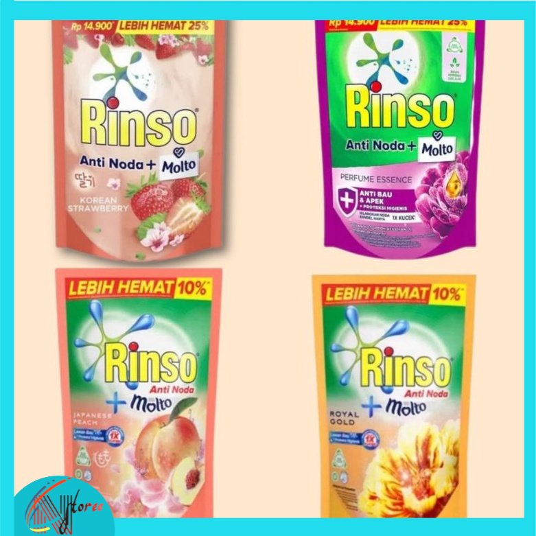 Jual Rinso Molto Detergent Cair Japanese Peach | Royal Gold | Korean ...